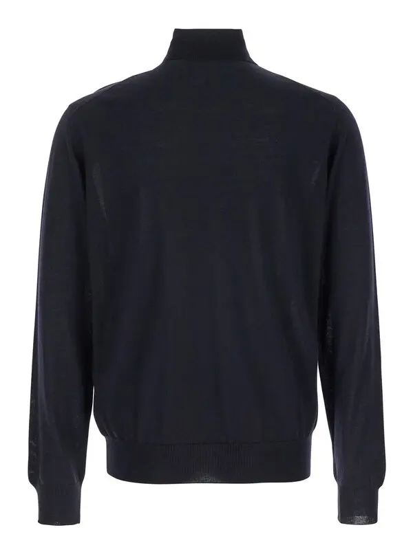 LEPLAIN Virgin Wool Turtleneck Sweater With High Collar And Ribbed Finishes