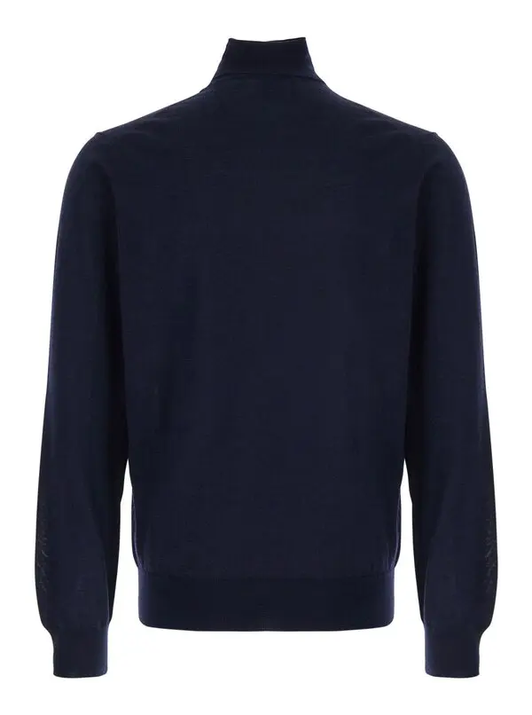 LEPLAIN Merino Wool Silk Cashmere Turtleneck Sweater With Long Sleeves