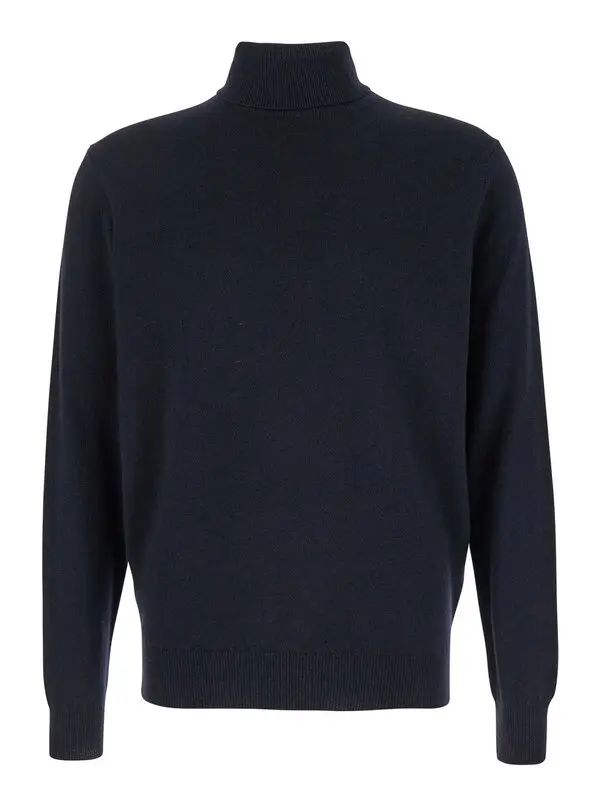 LEPLAIN Merino Wool & Silk Blend Turtleneck Sweater With Long Sleeves For
