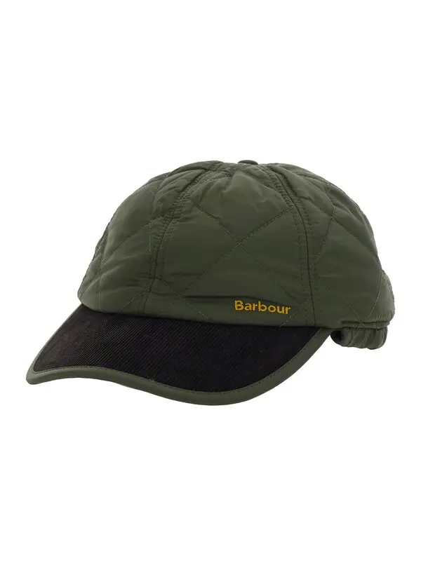 Barbour Quilted Cap With Visor And Logo Patch