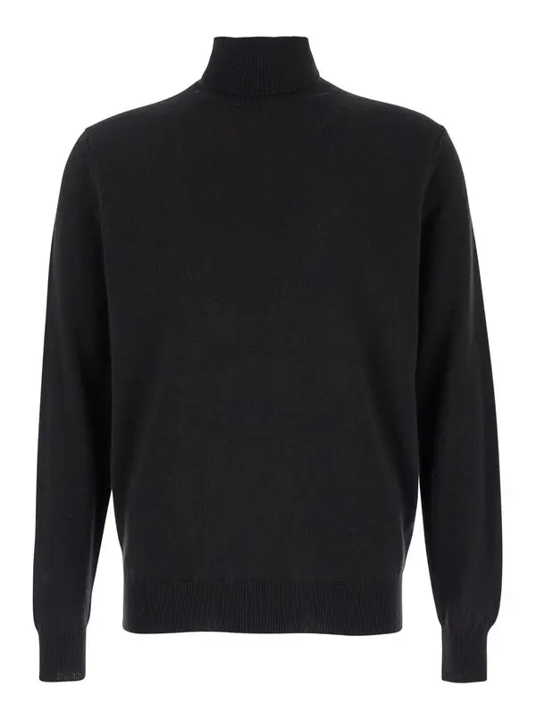 LEPLAIN Merino Wool, Silk & Cashmere Turtleneck Sweater With Long Sleeves