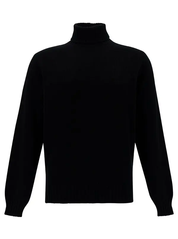 GAUDENZI Wool-cashmere Turtleneck Sweater With Ribbed Details