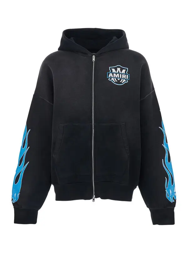 Amiri Logo Zip Hoodie With Maxi Back Print