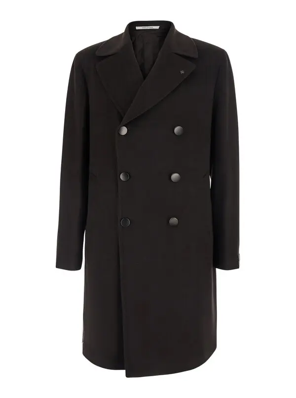 Tagliatore Arden Double-breasted Wool Jacket With Notched Revers And Back Belt For