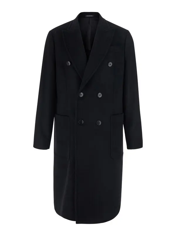 Emporio Armani Double-breasted Wool-cashmere Jacket With Peak Lapels