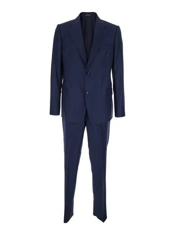 Emporio Armani S Wool Single-breasted Suit With Notched Revers And Regular Fit