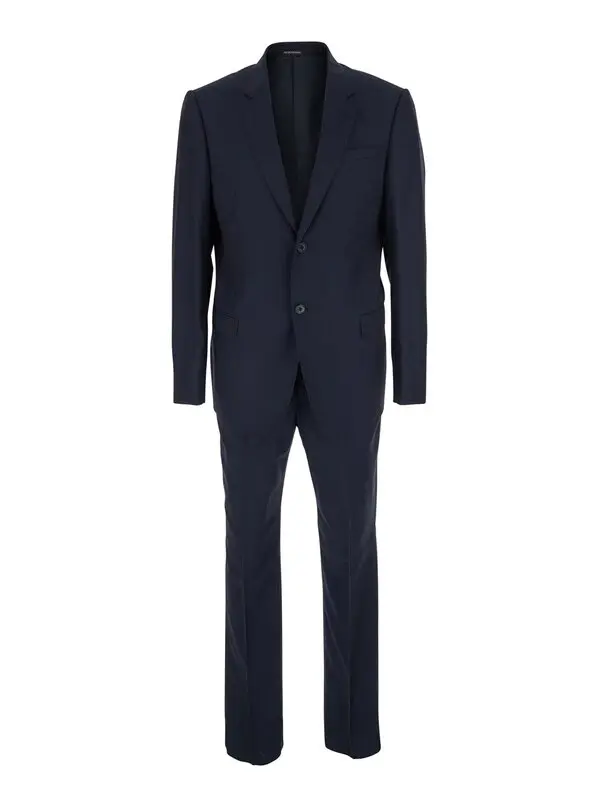 Emporio Armani Tech Fabric Regular-fit Two-piece Suit With Notched-revers Two-button Jacket And Trousers