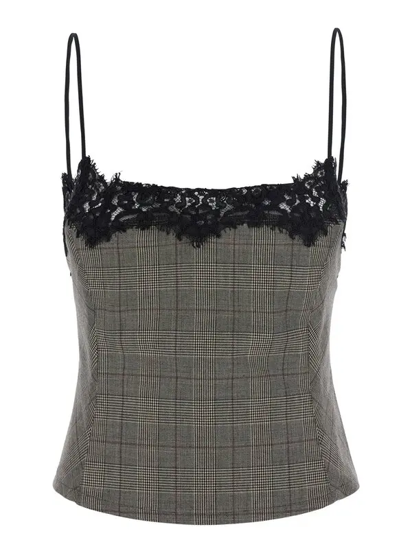 Pinko Wool Blend Long Sleeve Top With Refined Front And Back Details