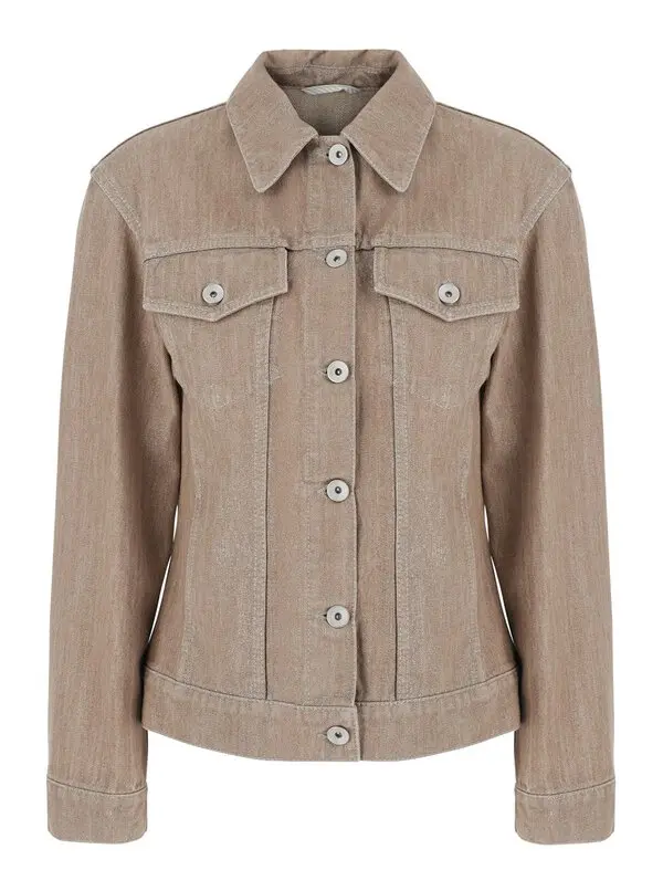 Brunello Cucinelli Denim Jacket With Classic Collar And Flap Pockets
