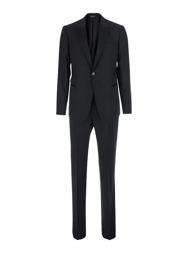 Emporio Armani S Two-piece Tuxedo With Notched Revers And Stretch Wool