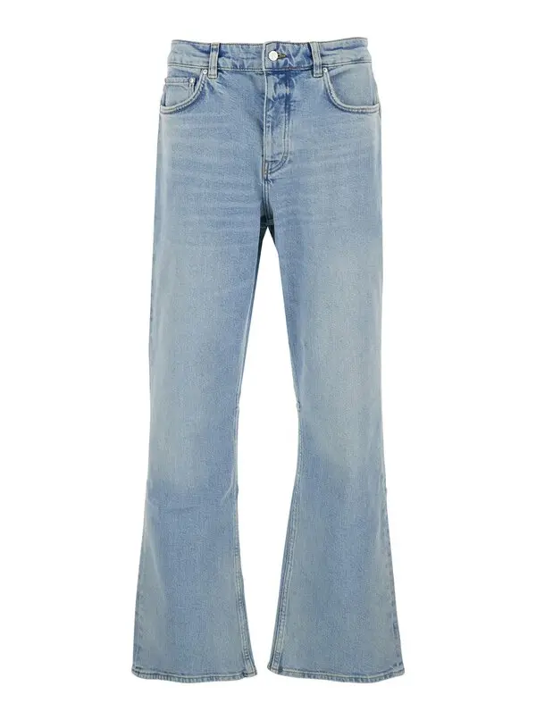 REPRESENT Cotton Boot Cut Jeans With Five Front Pockets - Blu