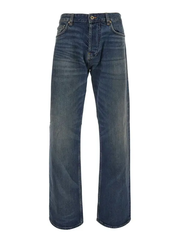 Emporio Armani S Loose-fit Five-pocket Jeans With Logo Patch