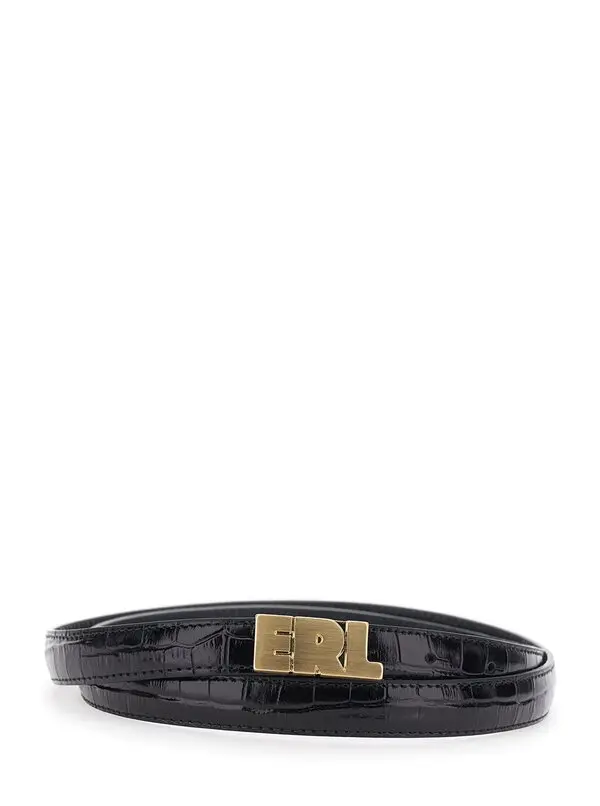 ERL Small Croc-embossed Leather Belt