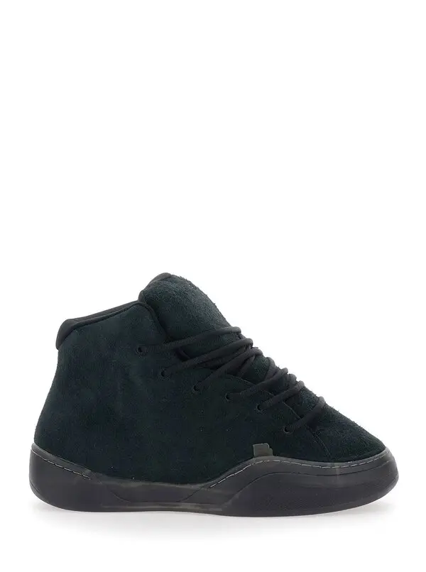 ERL Suede Mid-vamp Sneaker In Cow Leather With Lace-up Closure