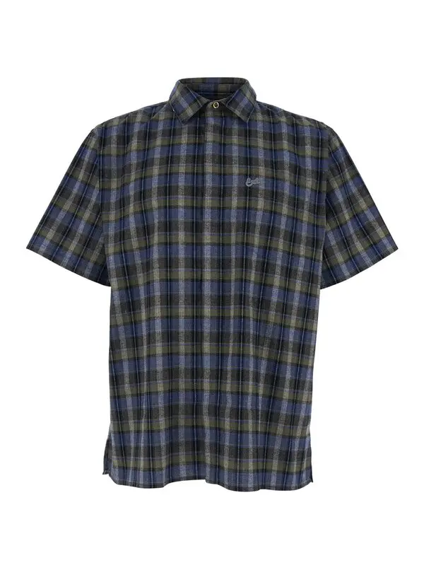 ERL Relaxed-fit Check-print Cotton-blend Shirt With Front Pocket