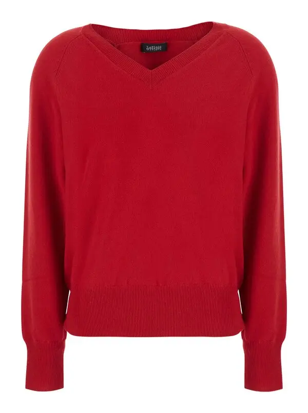 LEPLAIN Cashmere V-neck 12gg Sweater For