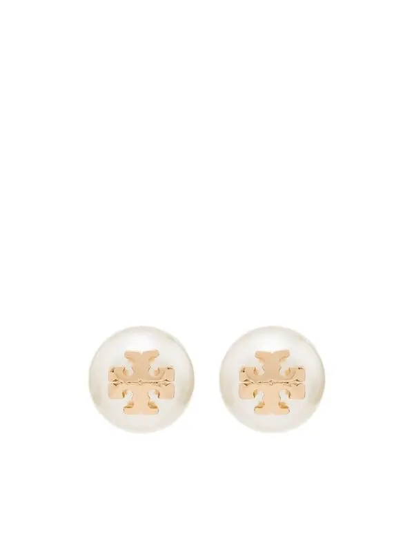 Tory Burch Moondance Pearl Stud Earrings - Metallic