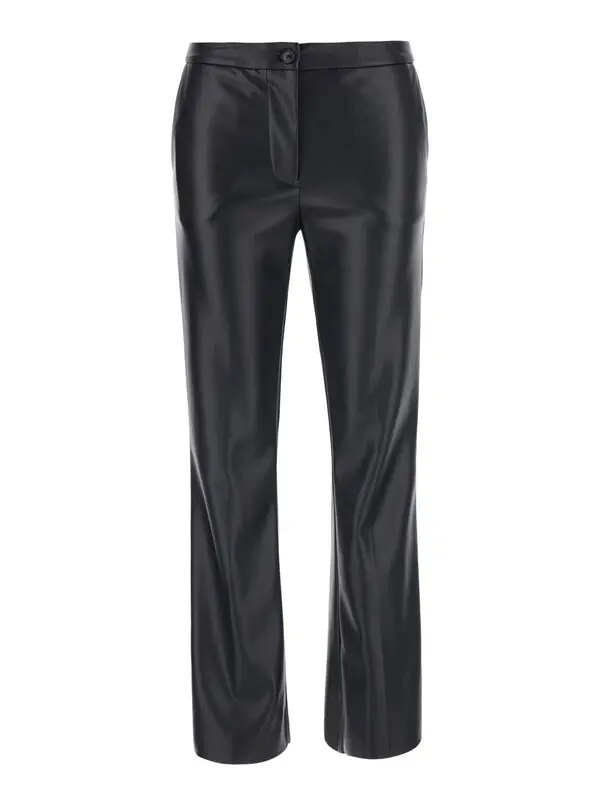 JUCCA High-waist Ecoleather Trousers With Button Closure