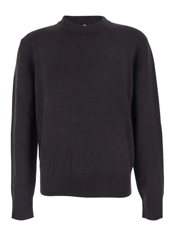SUNFLOWER Wool Blend Crew Neck Sweater With Dropped Shoulder
