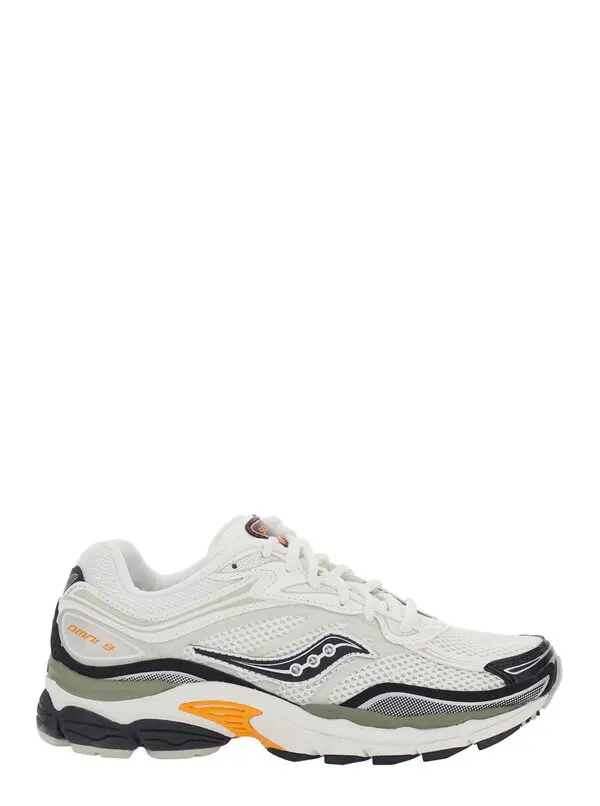 Saucony Low Top Tech Fabric Sneaker With Perforated Design, Logo Tongue Patch & Chunky Rubber Sole