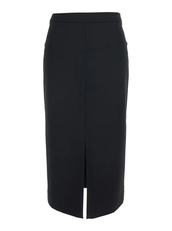 JUCCA High-waist Wool-blend Skirt With Front And Back Slits