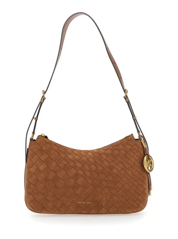 Michael Kors Nolita Medium Tz Convertible Shoulder Handbag With Embossed Logo And Adjustable Strap