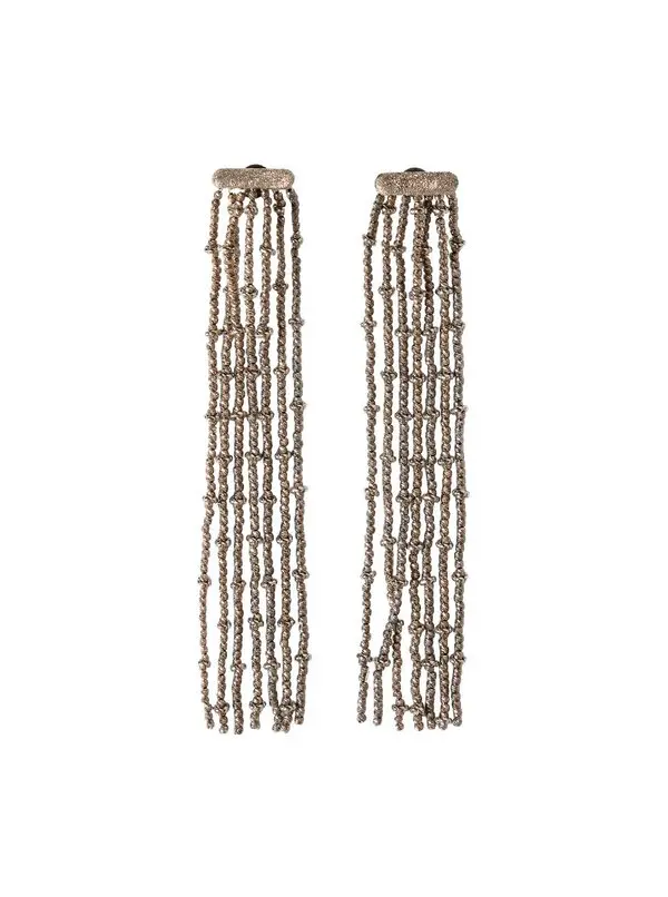 Brunello Cucinelli Mini Layered Drop Earrings In Metal For