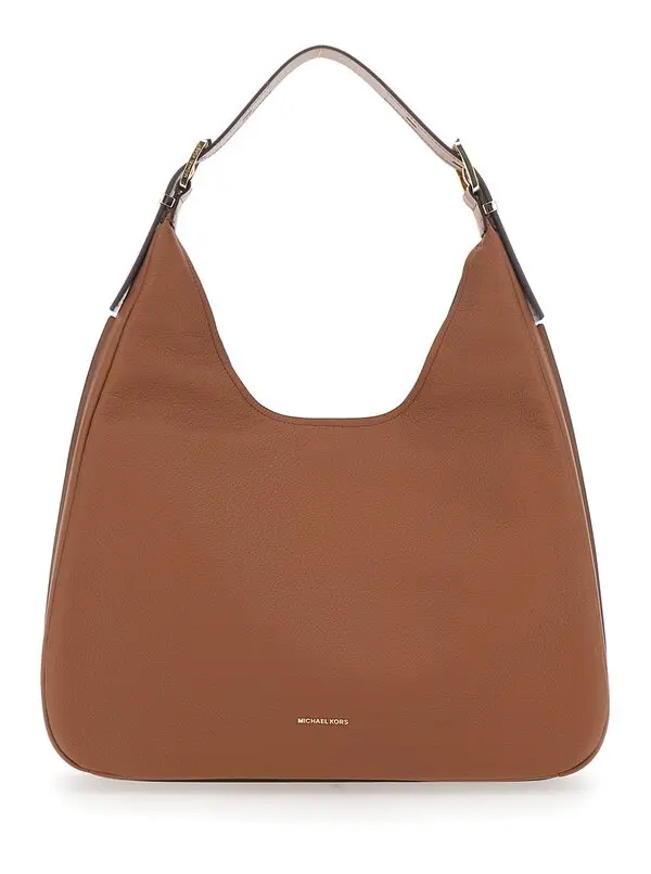 Michael Kors Nolita Large Leather Shoulder Handbag With Logo Lettering
