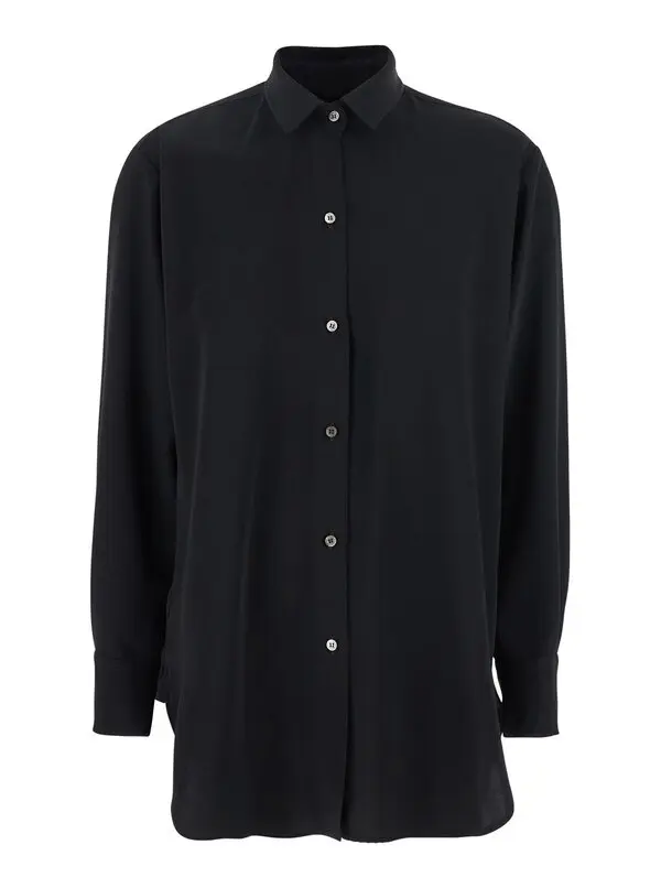 LEPLAIN Classic Collar Tech Fabric Button-front Shirt For