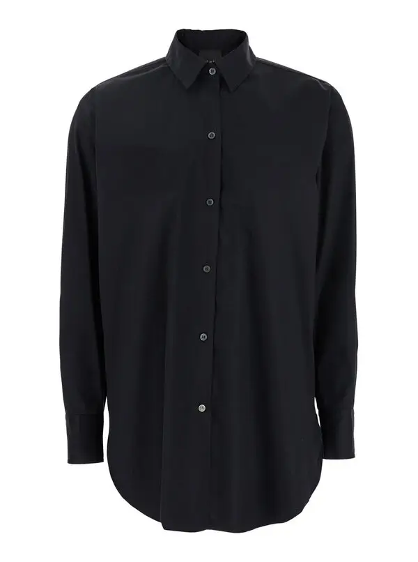 LEPLAIN Classic Collar Stretch Cotton-blend Shirt With Oversize Fit