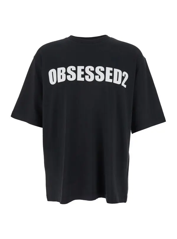 Dsquared2 Cotton Crewneck T-shirt With Maxi Logo Lettering