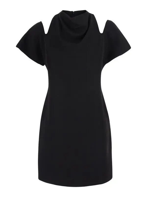 Federica Tosi Shoulder Cut-out Silk Blend Mini Dress With Round Neck