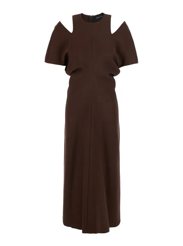 Federica Tosi Tech Fabric Cut-out Shoulder Midi Dress With Back Zip