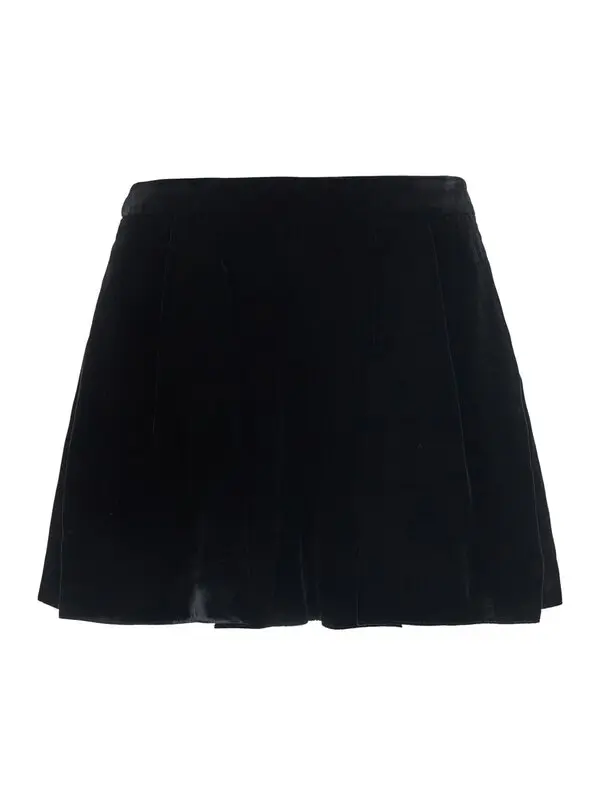 Emporio Armani Wide-leg Viscose-cupro Bermuda Shorts With Hidden Side Closure - Black
