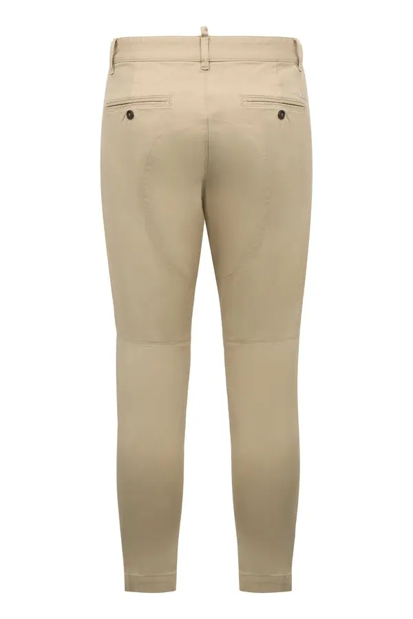 Dsquared2 Sexy Chino Cotton Pants With Two-button Back Welt Pockets - Beige