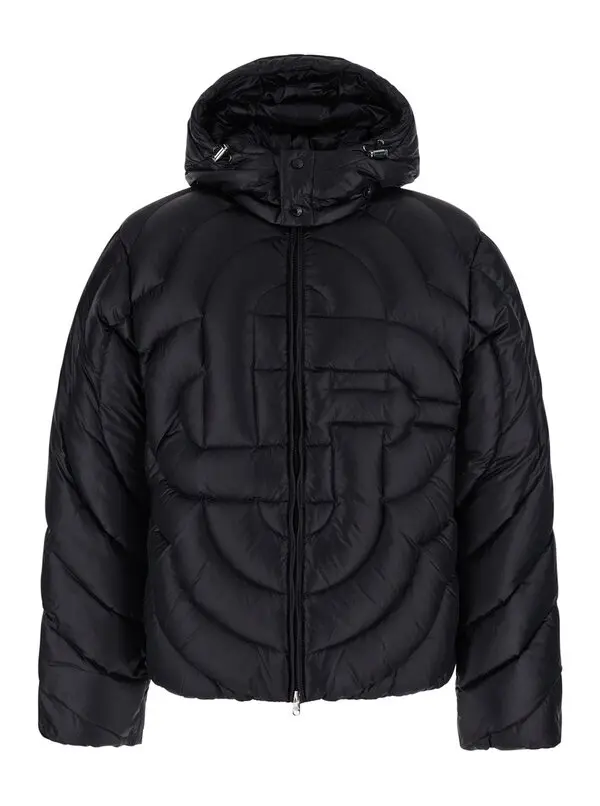Casablanca Monogram Tech Fabric Down Jacket With Fixed Hood