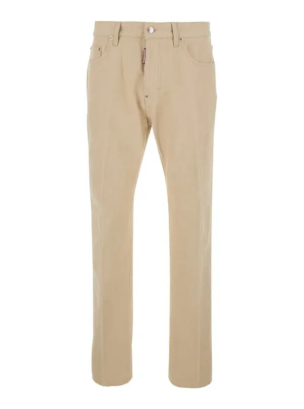 Dsquared2 Logo Patch Back Straight-hem Slim Fit Denim Jeans For