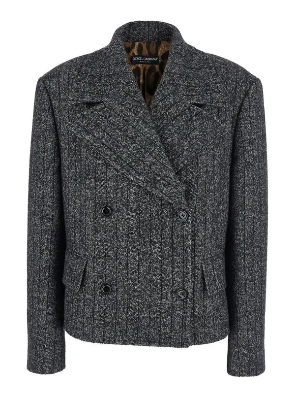 DOLCE E GABBANA Double-breasted Wool-blend Blazer Jacket With Notched Revers