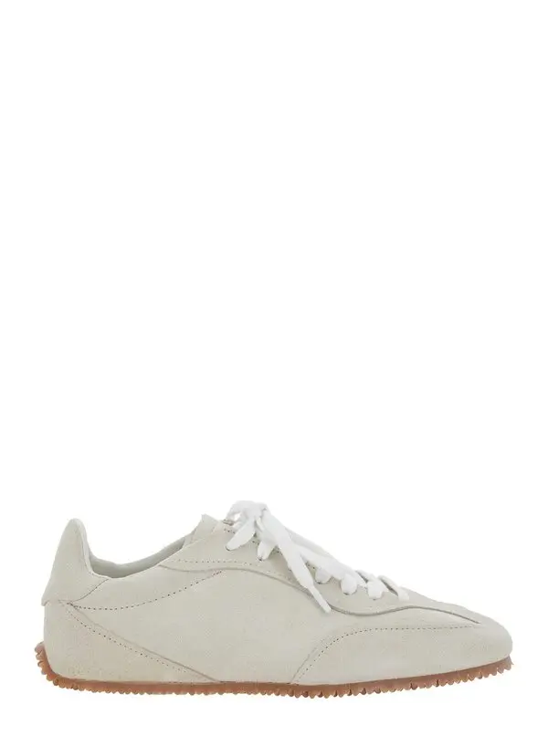Axel Arigato Daze Runner Suede Low-top Sneakers With Embossed Tongue Logo And Grooved Sole - Beige