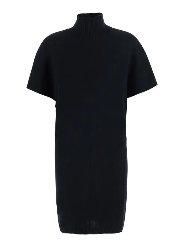 Federica Tosi Tech Knit Mini Dress With Long Sleeves And V-neck