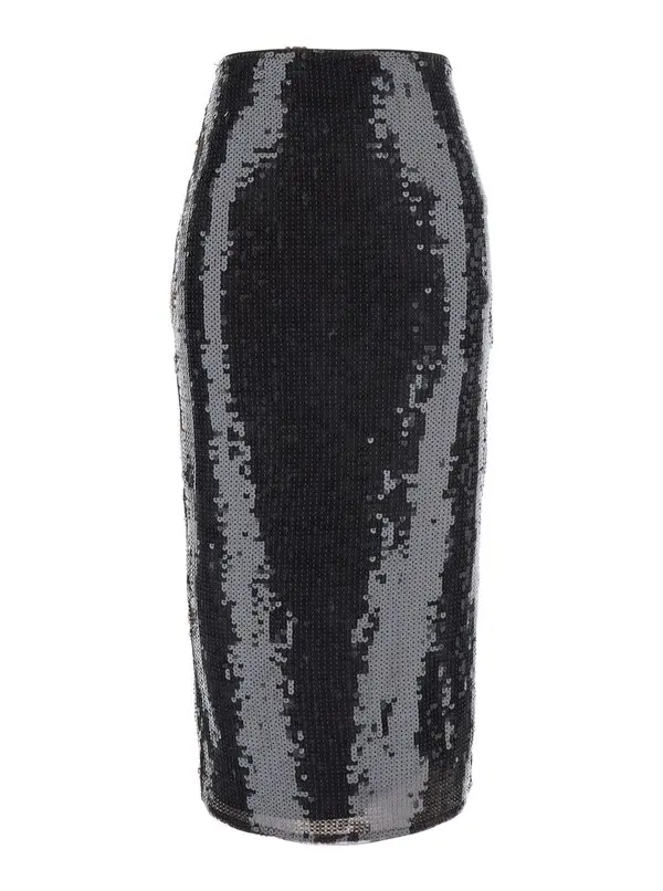 ROTATE BY BIRGER CHRISTENSEN Pencil Skirt With All-over Sequins In Tech Fabric