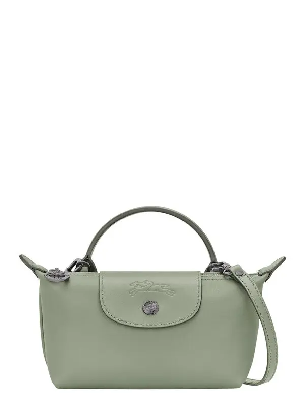 Longchamp Le Pliage Xtra Leather Mini Tote Bag With Embossed Logo, Magnetic Front Closure & Removable Strap