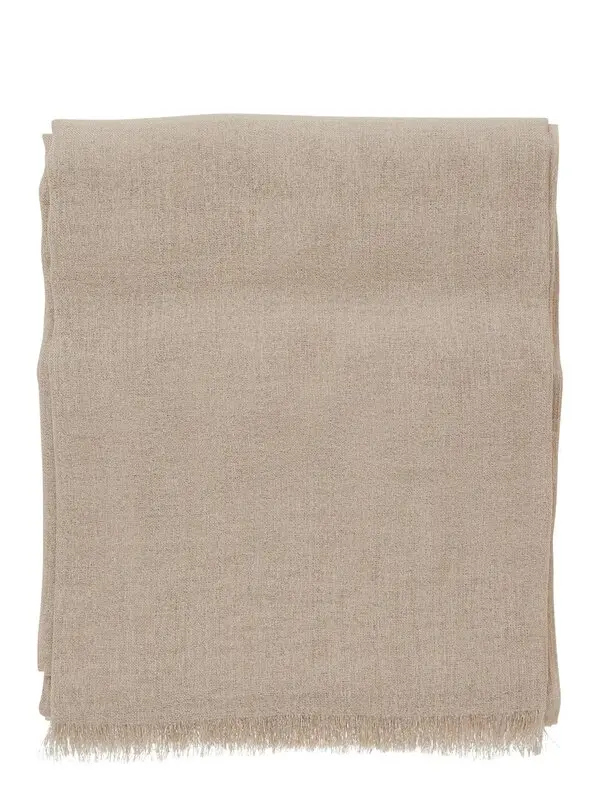 Brunello Cucinelli Cashmere Blend Wrap Scarf With Fringed Edges, 224x89 Cm