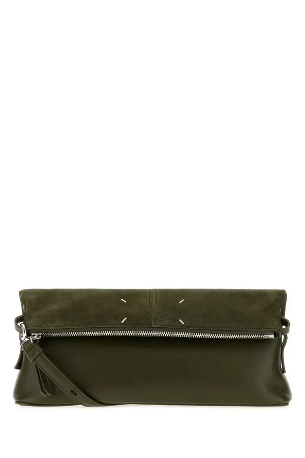 MAISON MARGIELA Mini Army Leather 5ac Clutch Bag With Adjustable Shoulder Strap