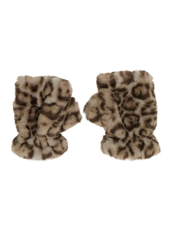 Apparis Apparel Ariel Leopard Fingerless Gloves In Tech Fabric