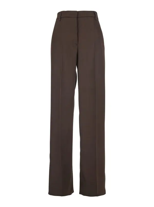 LEPLAIN Tailored Satin Pants With Front Pleats And High Waist