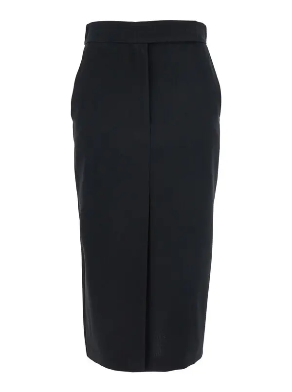 LEPLAIN Long Long Skirt With Concealed Front Closure And Double Slit