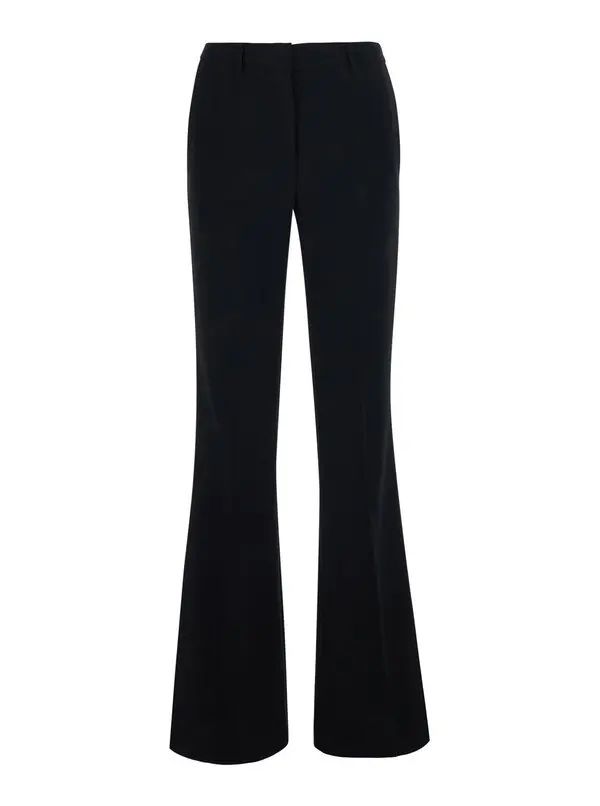 LEPLAIN Belt-loop Flared-leg Pants With Hidden Front Closure