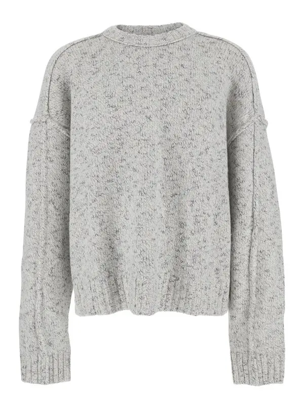 WON HUNDRED Dropped-shoulder Wool Blend Crewneck Sweater For