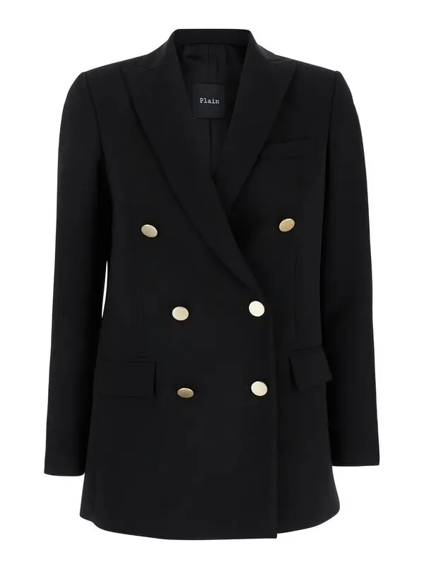 LEPLAIN Double-breasted Cady Blazer Jacket With Gold-tone Buttons